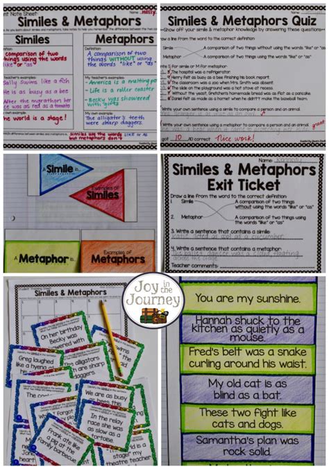 Similes And Metaphors With Images Similes And Metaphors Teaching Posters
