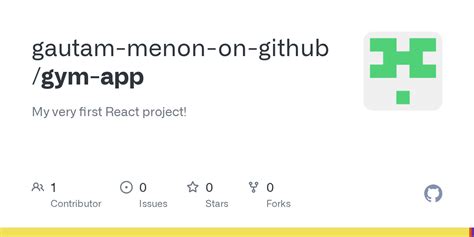Github Gautam Menon On Githubgym App