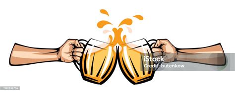 벡터 일러스트 레이 션 흰색 배경에 고립 된 손에 빛 맥주 머그잔의 머그에 대한 스톡 벡터 아트 및 기타 이미지 머그 손