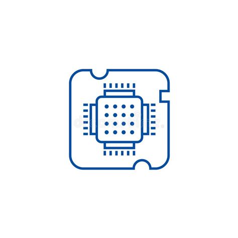 Cpu Socket Chip Line Icon Concept Cpu Socket Chip Flat Vector Symbol Sign Outline
