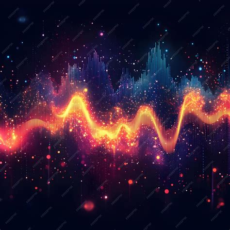 Flat Glowing Abstract Digital Waveforms With Sound Bars Concept As An Abstract Digital Art Piece