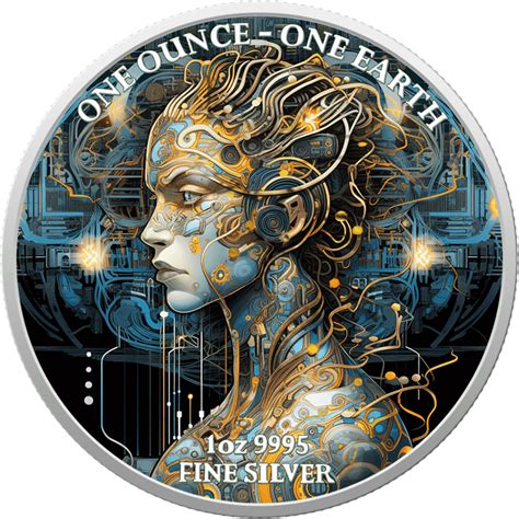 2022 fiji earth artificial intelligence beauty 1oz silver colorized coin