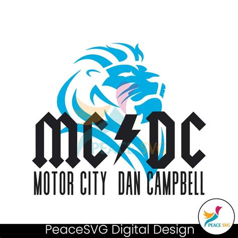 Mcdc Motor City Dan Campbell Svg Instant Download Peace Svg