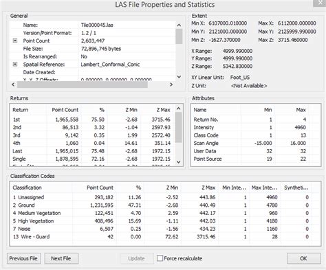 Solved How To Get Las File Properties And Statistics For Esri Community