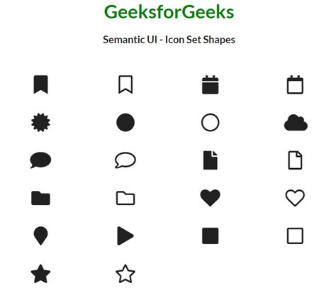 Semantic UI Icon Set Shapes GeeksforGeeks