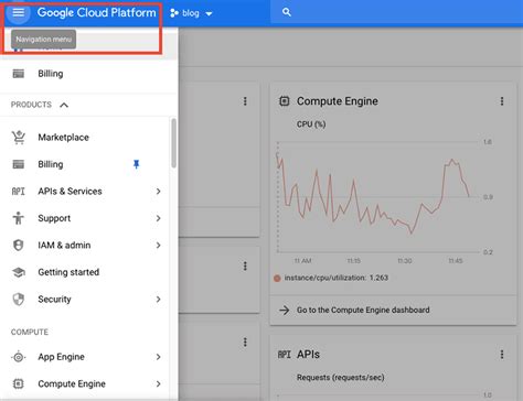 gcp navigation menu TechMoon 科技月球