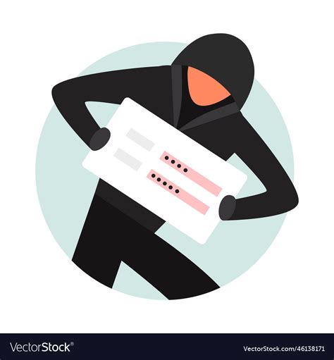 Hacker Stealing Credentials Composition Royalty Free Vector