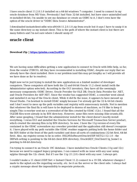 Fillable Online Can Not Connect To Oracle Database Newest Version Fax Email Print Pdffiller