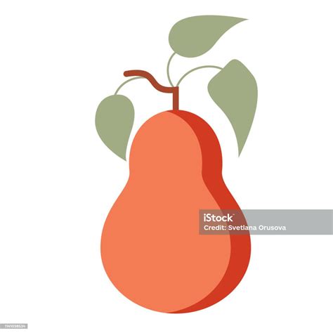 Ilustración De Rosa Pera Plana Simple Ilustración Y Más Vectores Libres De Derechos De Alimento