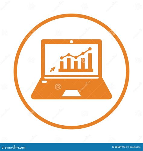 Analytics Graph Presentation Icon Orange Color Vector Eps Stock Illustration Illustration