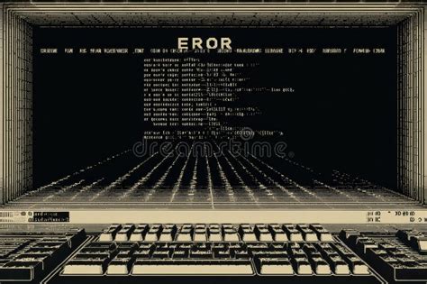 Scrolling Error Messages Displayed On A Retro Command Prompt Terminal In A Digital Environment