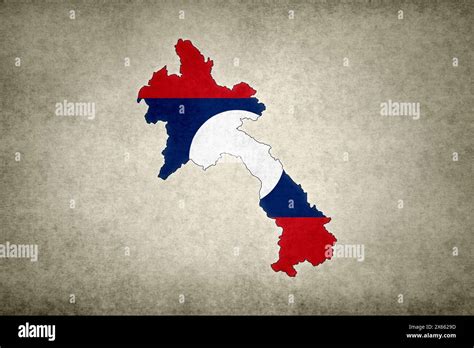 Laos Flag Map