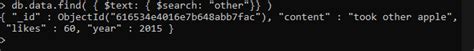 Mongodb Text Search Partial Words