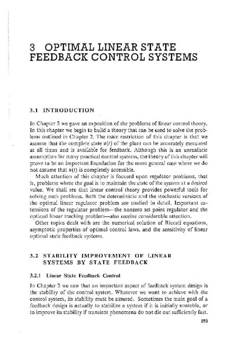 Pdf 3 Optimal Linear State Feedback Control Systems Dokumentips