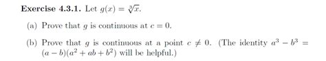Solved Exercise 4 3 1 Let G X Fa A Prove That G Is Chegg Com