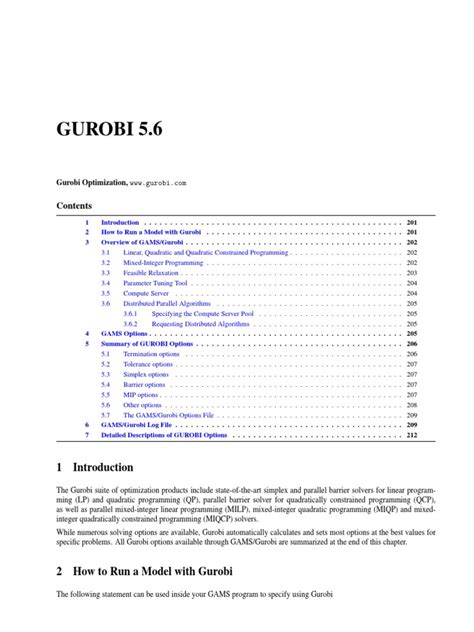 Gurobi Manual Pdf Linear Programming Mathematical Optimization