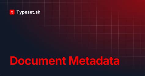 Document Metadata Typesetsh