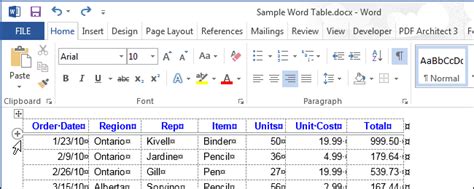 How To Select All Or Part Of A Table In Word