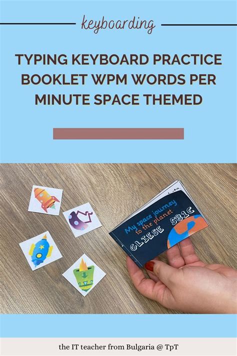 Typing Keyboard Practice Booklet Wpm Words Per Minute Space Themed Typing Skills Keyboard
