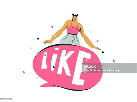 손으로 그린 벡터 추상 만화 현대 그래픽 인플루언서 소녀 캐릭터 일러스트 아트 와 같은 연설 거품 흰색 배경에 고립 대화 풍선