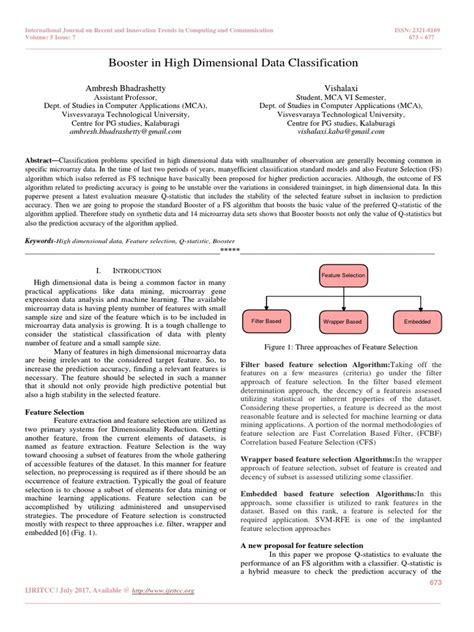 Booster In High Dimensional Data Classification Pdf Statistical