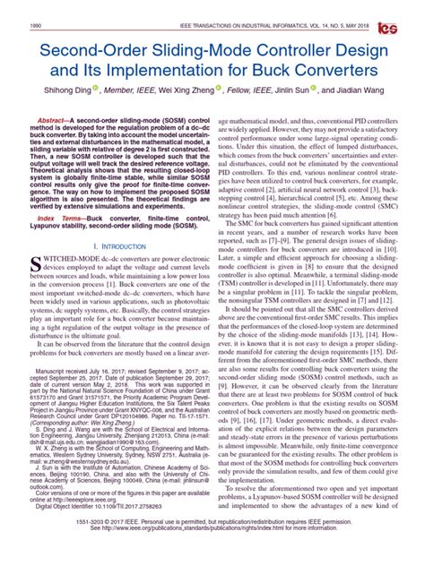 Ding Et Al 2018 Second Order Sliding Mode Controller Design And Its Implementation For Buck