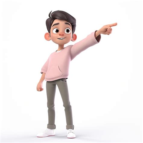 Premium Ai Image Friendly Young Man Pointing His Finger Ai Generated