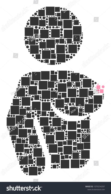 Naked Woman Mosaic Icon Rectangles Circles Stock Vector Royalty Free Shutterstock