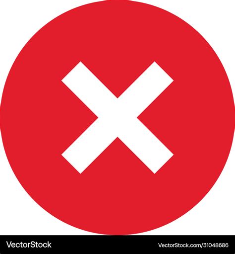 Red Cross Icon Isolated Sign Wrong Or Error Vector Image