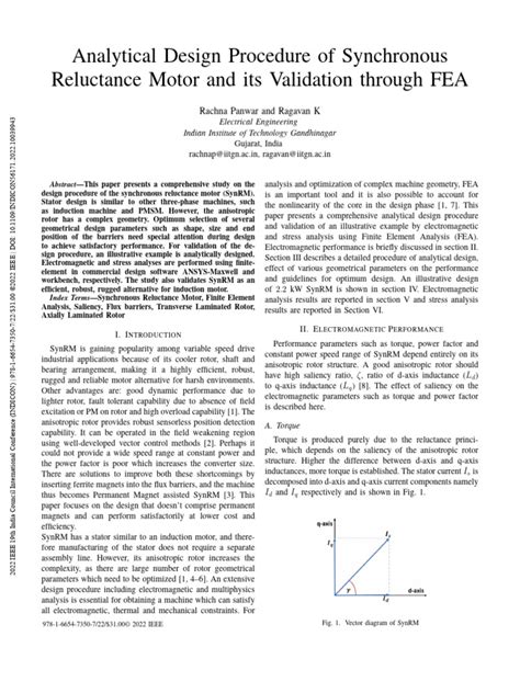 D Analytical Design Procedure Of Synchronous Reluctance