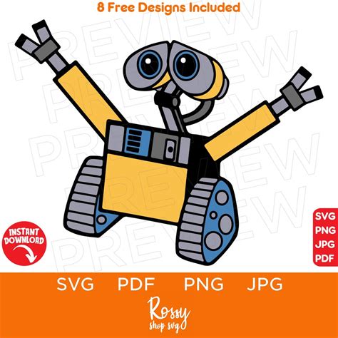 Wall E Svg Disneyland Ears Svg Clipart Cut File Cricut Etsy Portugal
