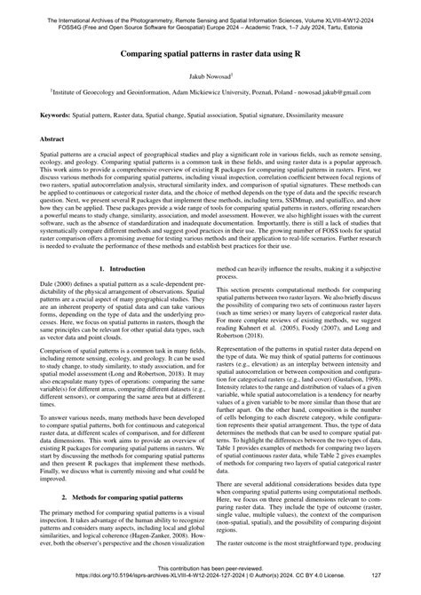 Pdf Comparing Spatial Patterns In Raster Data Using R