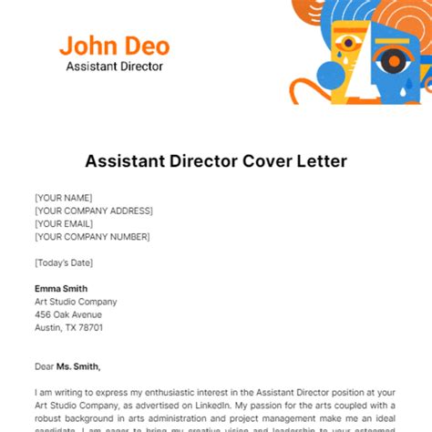 Assistant Director Cover Letter Template Edit Online And Download