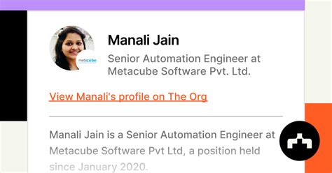 Manali Jain Senior Automation Engineer At Metacube Software Pvt Ltd The Org