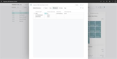 More Control Over Settings For Default Dimensions Dynamics 365