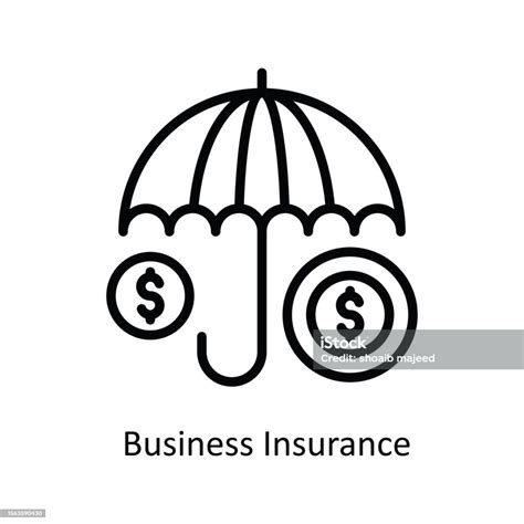 Business Insurance Vector Outline Icon Design Illustration Cyber