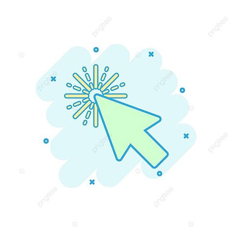 Comicstyle Cursor Icon With Splash Effect Site Aim Illustration Vector Site Aim Illustration