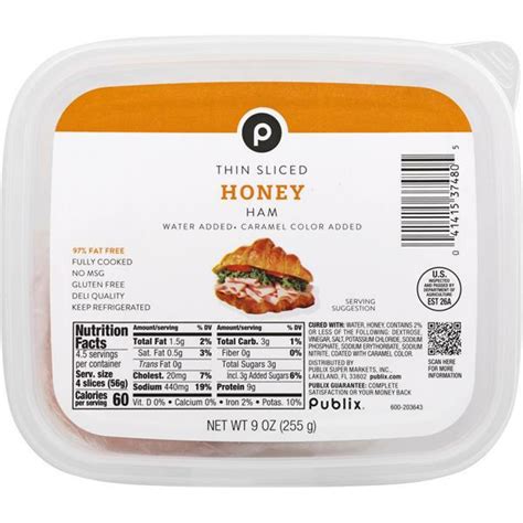 Publix Ham Honey Thin Sliced Same Day Delivery Or Pickup Publix
