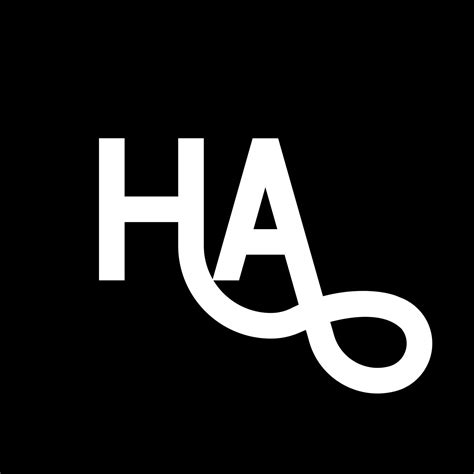 Ha Letter Logo Design On Black Background Ha Creative Initials Letter