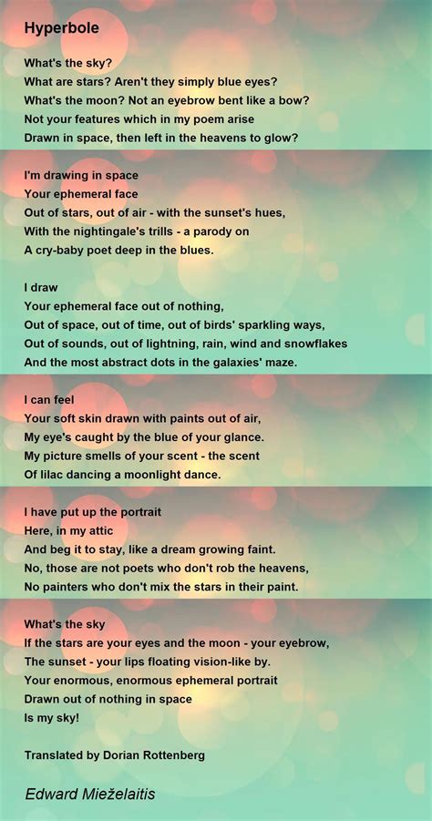 Hyperbole Hyperbole Poem By Edward Mieželaitis Worksheets Library