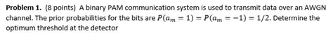 solved problem 1 8 points a binary pam communication