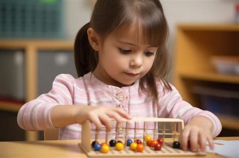 Premium Ai Image Cropped Image Of A Young Girl Learning Basic Math