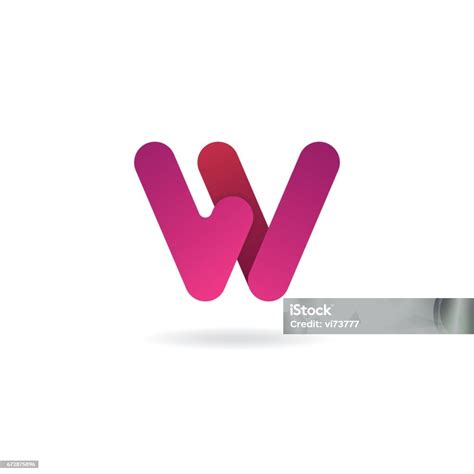 편지 W 아이콘입니다 벡터 아이콘 디자인 템플릿입니다 색상 부호입니다 알파벳 W에 대한 스톡 벡터 아트 및 기타 이미지