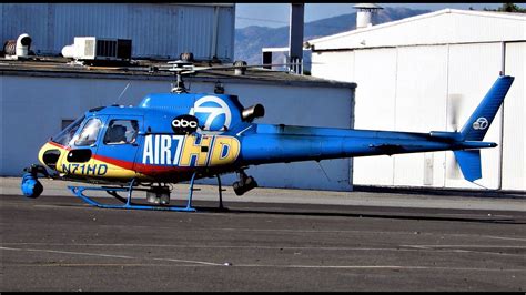 As350 Start Up And Takeoff Air7hd Abc News Helicopter At Van Nuys Airport