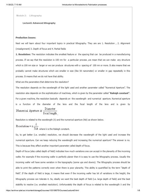 Introduction To Microelectronic Fabrication Processes Download Free Pdf Angular Resolution