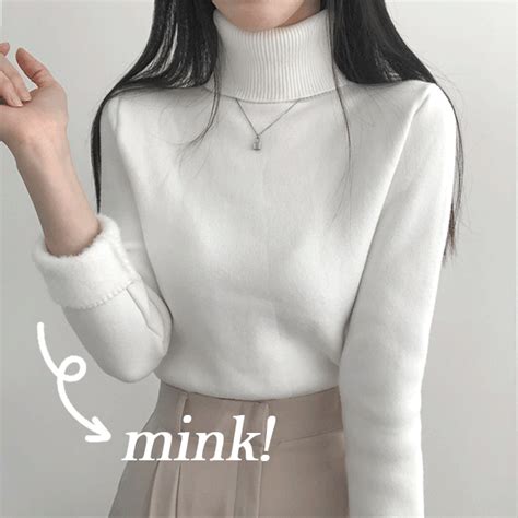 🚚당일출고🚚 부해보임x 밍크안감 한겨울 꼭소장 목폴라 니트 티셔츠 에이블리