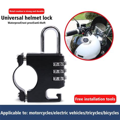 도난 방지 알루미늄 합금 오토바이 헬멧 콤비네이션 잠금 장치 핸들 바용 3 자리 코드 휴대용 사이클링 액세서리 Aliexpress