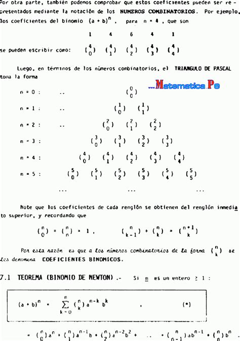 Combinatorios Problemas Resueltos Y Demostraciones Con Binomio De