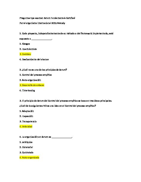 Preguntas Tipo Examen Scrum Fundamentals Certified Pdfcoffeecom