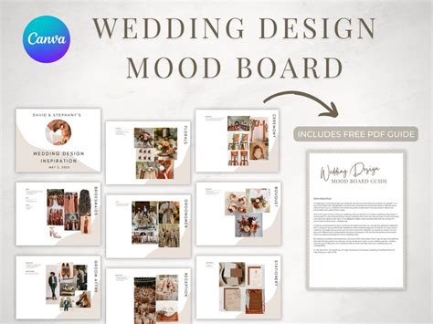 Wedding Design Mood Board Presentation Template With Bonus Pdf Guide
